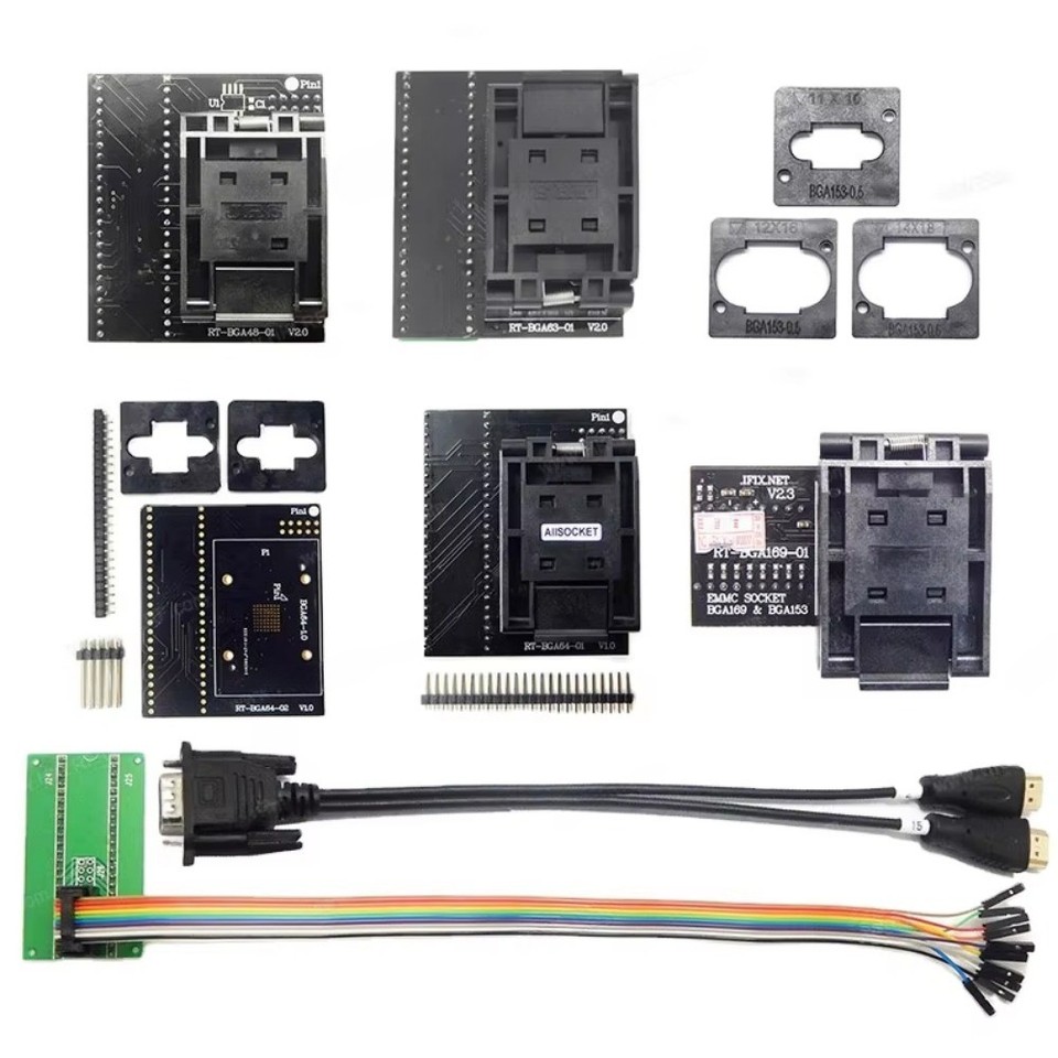 EMMC ic Programmer RT809H with 55 Adapters SOP8 IC Clip RT-BGA64-01 ...