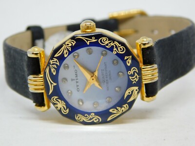 Ottimo 18K Gold Plated Genuine Leather Quartz Analog Women's Watch | eBay