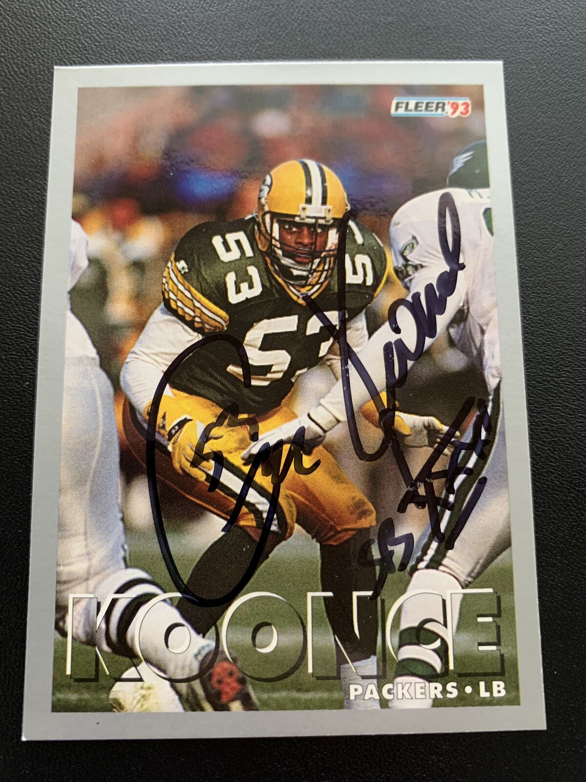 George Koonce Signed 1993 Fleer #320 Rookie Card Green Bay Packers ...
