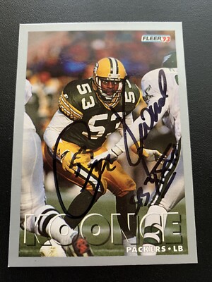 George Koonce Signed 1993 Fleer #320 Rookie Card Green Bay Packers ...