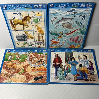 4 x Puzzle Patch Educational 25 Piece Picture Jigsaw Puzzles, Ages 3-7 ...