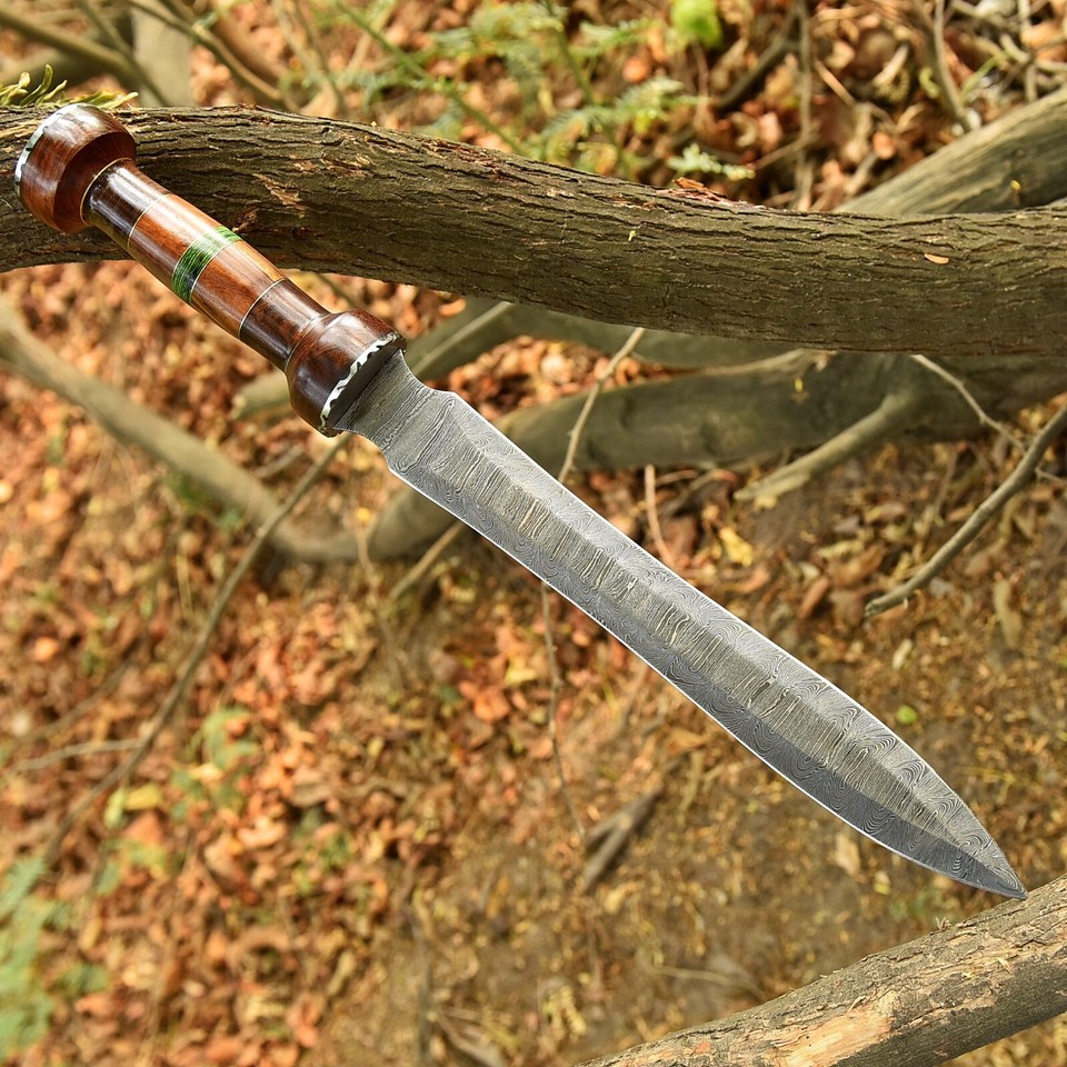 Roman Gladius SWORD Hand Forged Damascus Steel Double Edge gladiator ...