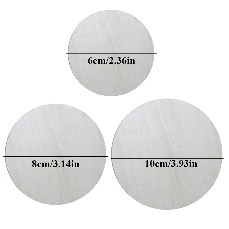 10Pack Unfinished Wooden Circle Wood Round Cutout Slices for DIY Craft ...
