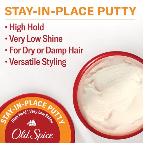 Old Spice Stay In Place Hair Styling Putty for Men Coconut Scent 2.2 ...
