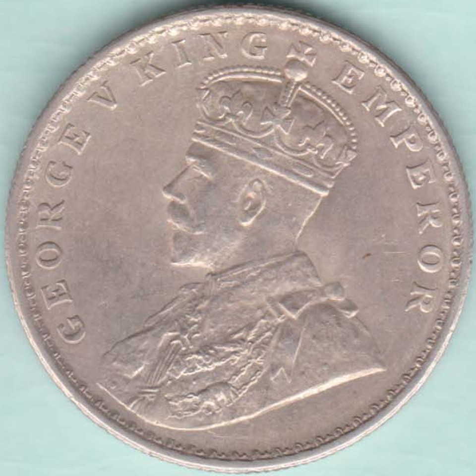 BRITISH INDIA 1919 KING GEORGE V ONE RUPEE RARE SILVER COIN | eBay