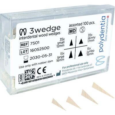 Dental Wizard Wedges Wide, Slim Jim, 100-500/Box, Assorted, Matrix wood ...