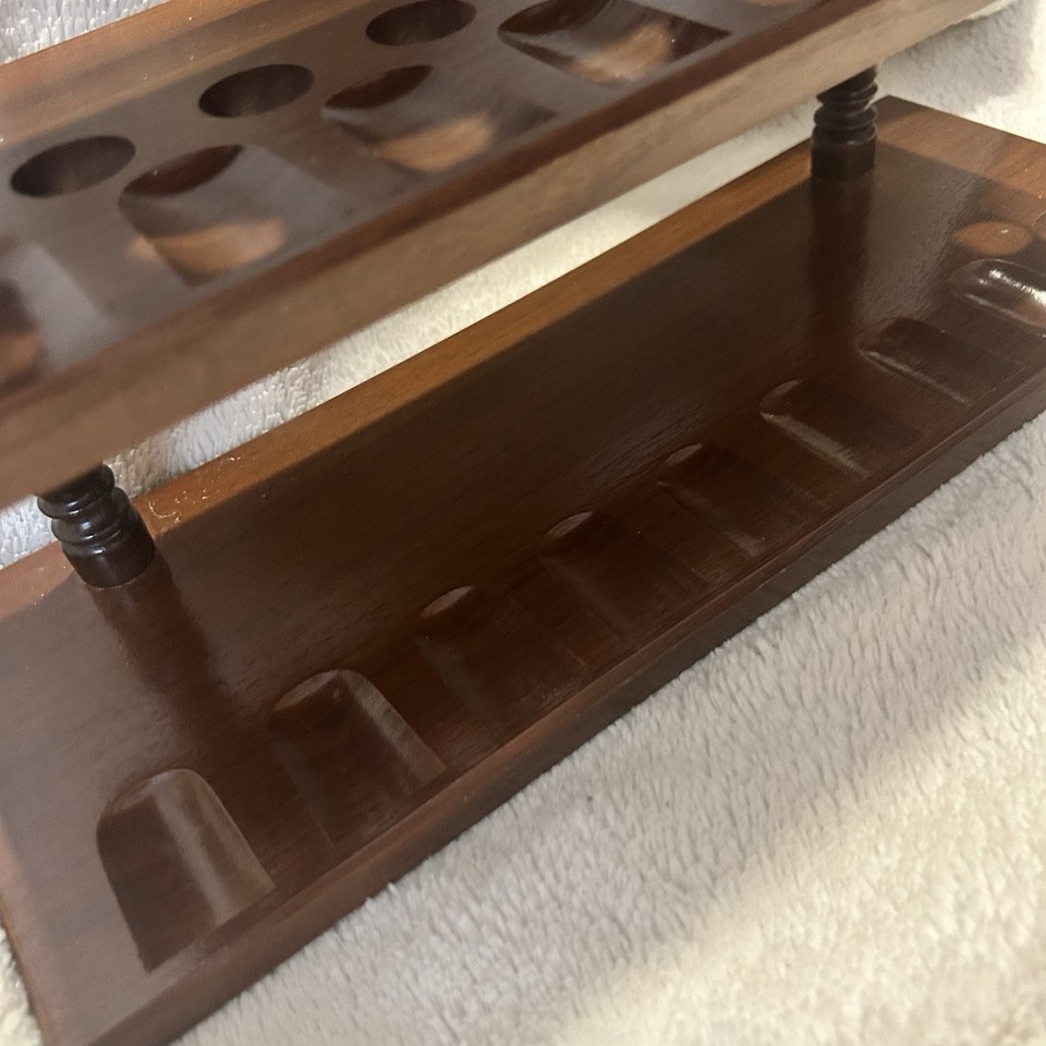 Vintage Wood Smoking Pipe Rack 24 Slot 3 Tier Stand Display Tobacciana ...