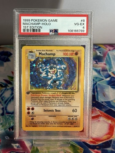 Graded 1999 Machamp-Holo #8 1st Edition Base Set PSA 4 VG-EX | eBay