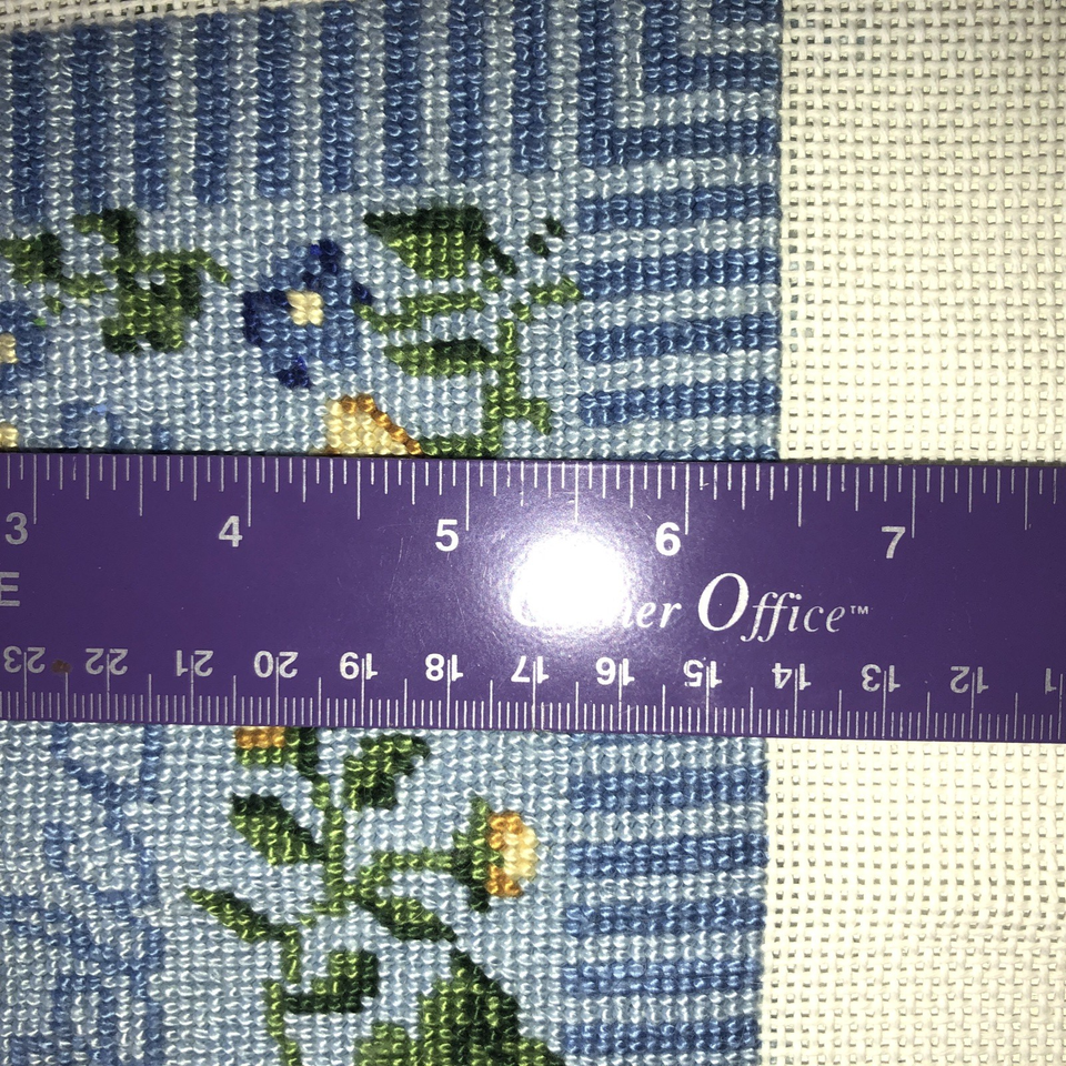 Vintage WSD Winnetka Finished Needlepoint Welcome Roses Flowers Robins ...