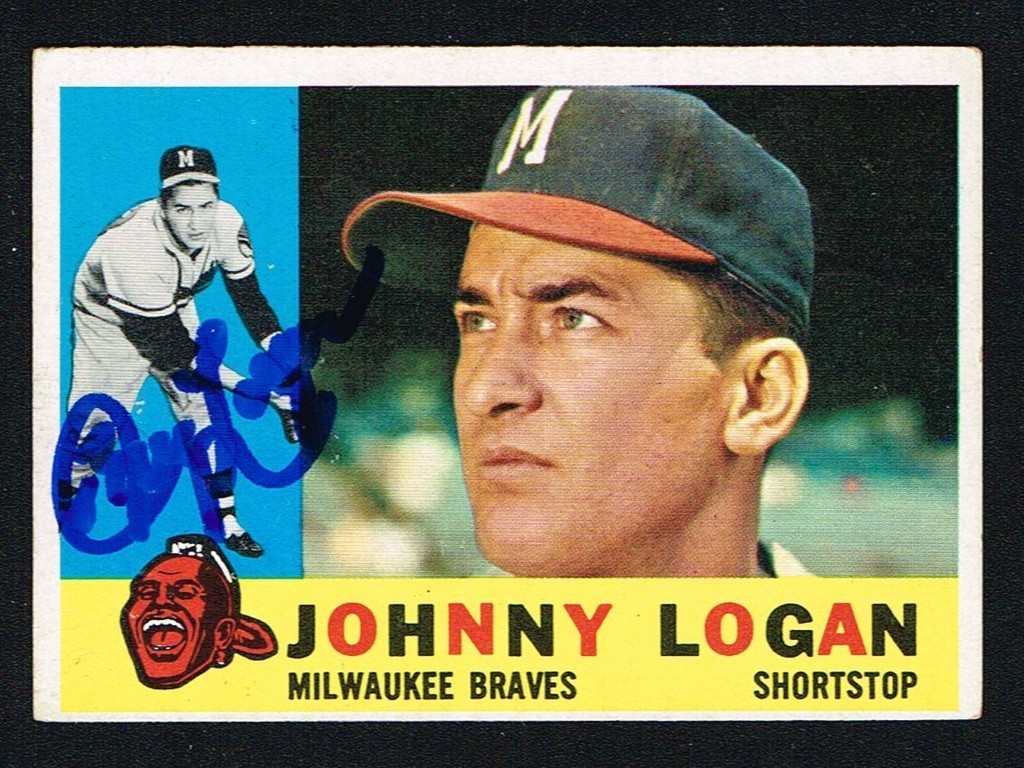 Johnny Logan #205 signed autograph auto 1960 Topps Baseball Trading ...