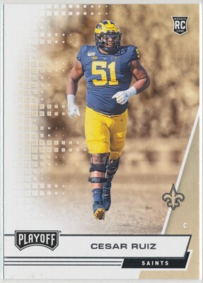 Cesar Ruiz 2020 Panini Playoff Football #284 New Orleans Saints ROOKIE ...