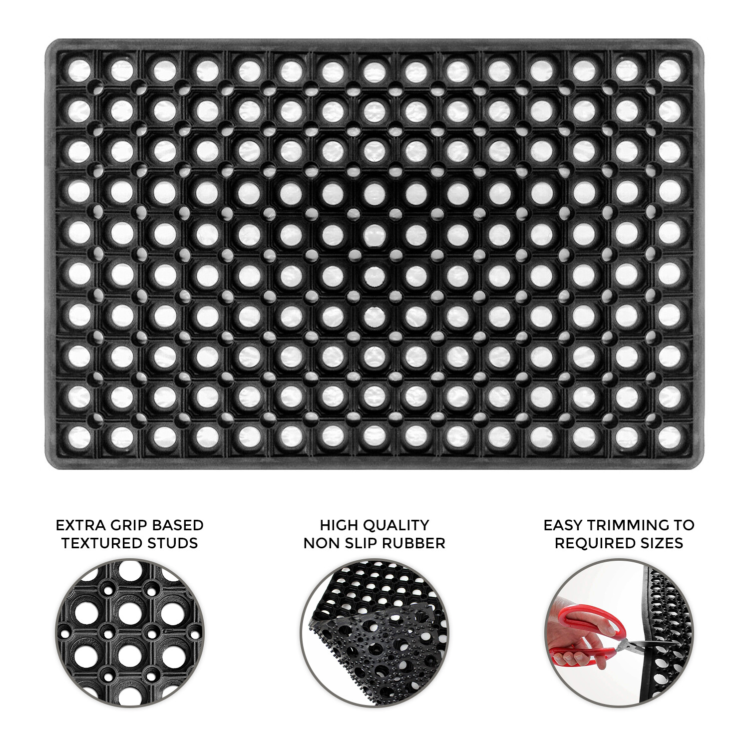 Heavy Duty Rubber Door Mat PVC Edge Entrance Barrier Hard Wearing Dust ...