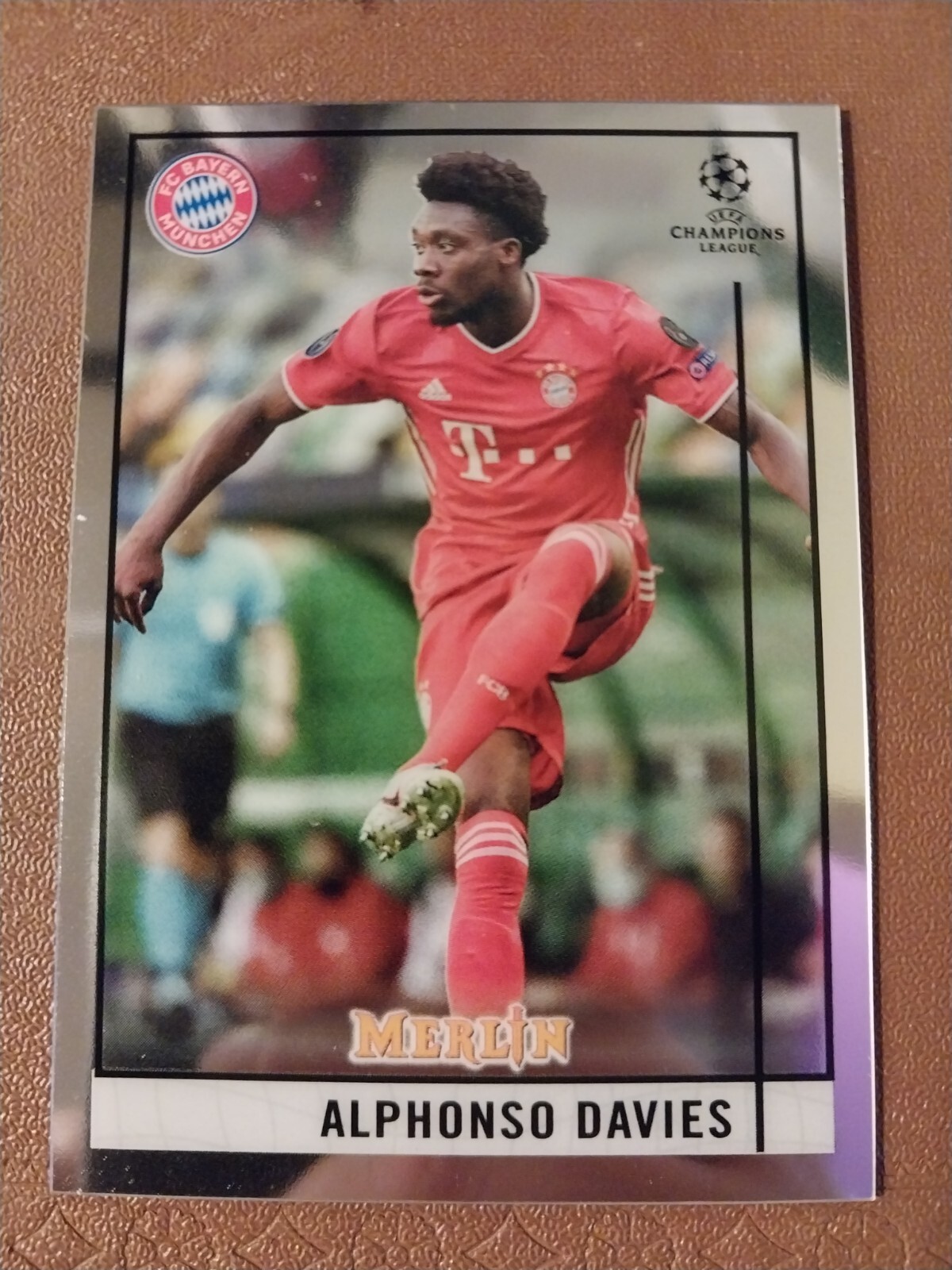 2020 ALPHONSO DAVIES TOPPS CHROME MERLIN SOCCER CARD #33 BAYERN MUNCHEN ...