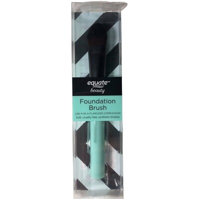 Equate Beauty 6.5" Long Foundation Brush Soft+Synthetic Black&Mint ...