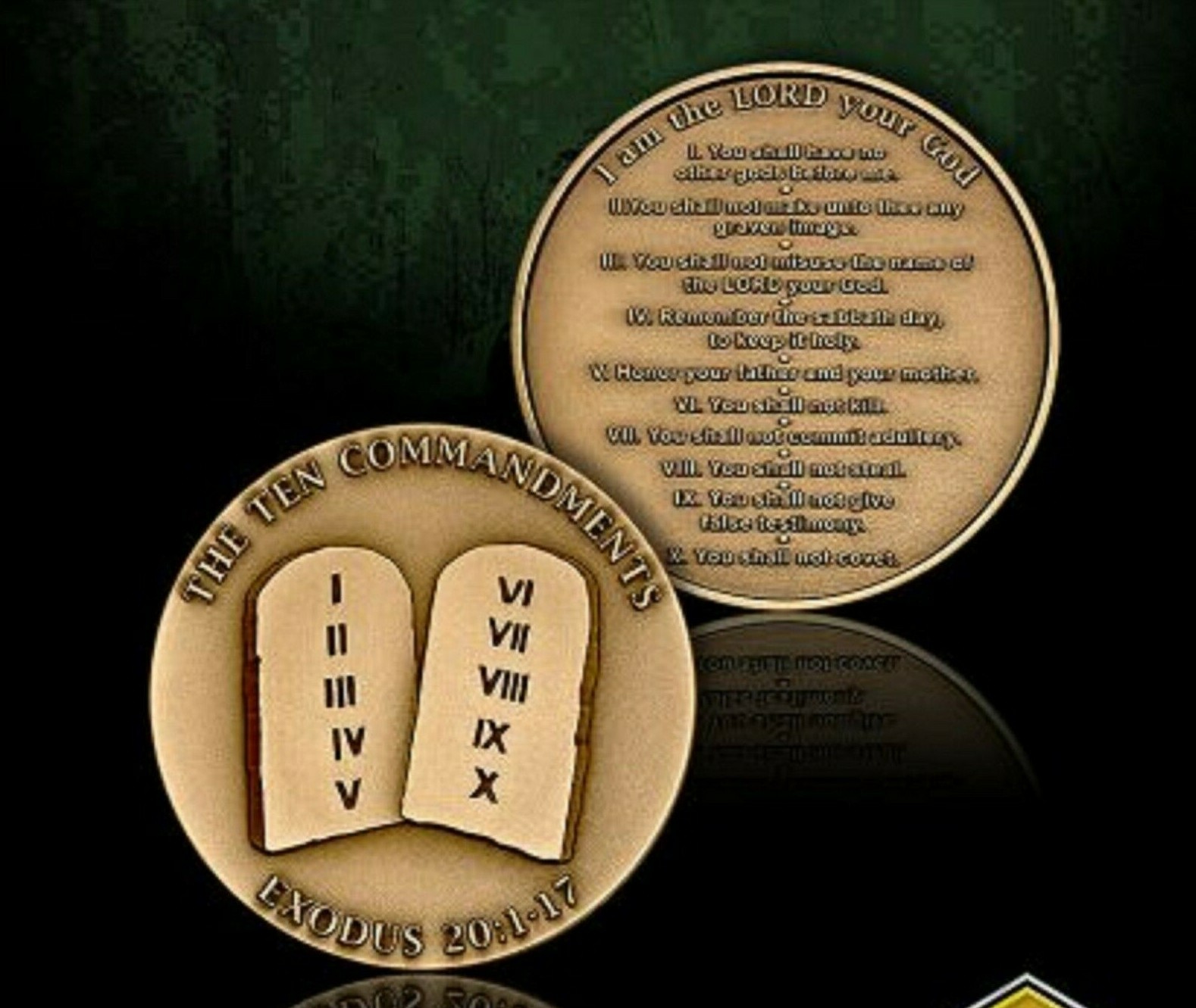 THE TEN COMMANDMENTS BRONZE 1.75" BRONZE CHALLENGE COIN | eBay