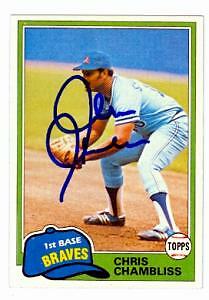 Chris Chambliss autographed baseball card (Atlanta Braves) 1981 Topps ...