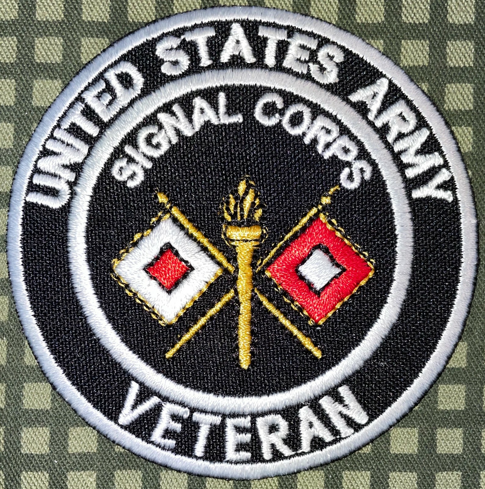 US Army Signal Corps Veteran Patch 3" Hook & Iron-On Repro New B864 | eBay