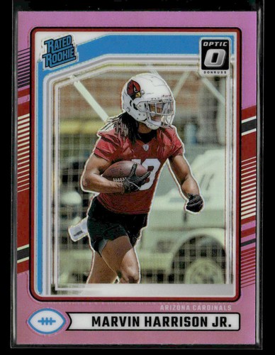 2024 Donruss #393 Marvin Harrison Jr. Optic Rated Rookies Preview Pink ...