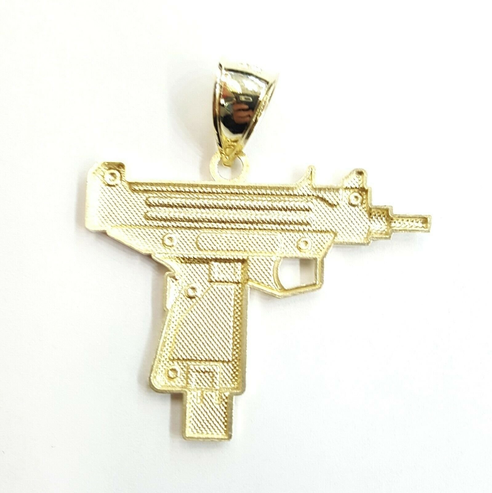 New 10k yellow Gold solid Uzi machine gun Pendant charm fine jewelry ...