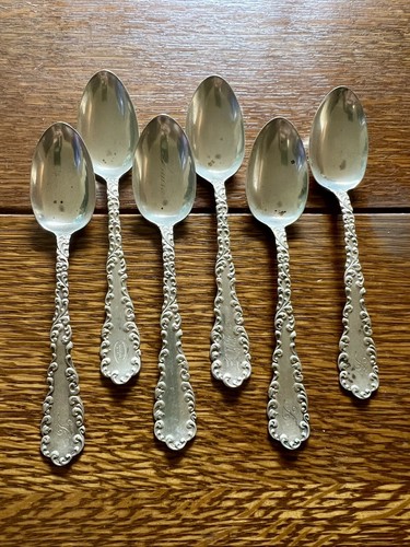 R.W. & S WALLACE WAVERLY STERLING 6" SILVER SPOONS 110 gr. MONOGRAMMED ...
