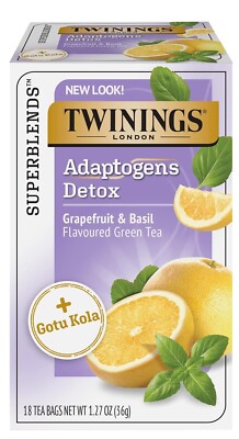 Twinings Superblends ADAPTOGENS DETOX Herbal Tea 18 Bags Grapefruit ...