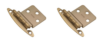 Hickory Hardware Partial Inset Cabinet Door Hinge (Pair) Antique Brass ...