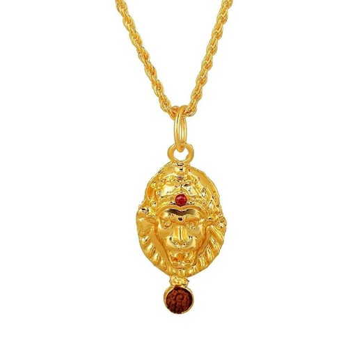 Gold Plated Rudraksh CZ Avatar of The Lord Vishnu Narasimha/Narsingh ...