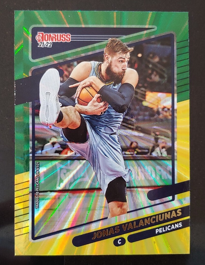 🏀2021-22 Jonas Valanciunas Panini Donruss Green & Yellow Laser Holo ...
