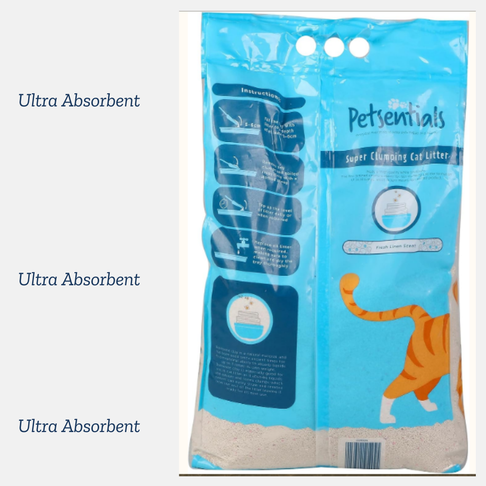 Bundle of Petsentials Cat Litter Super Clumping Ultra Absorbent 20L ...