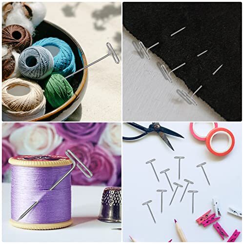 500 Pcs 1 Inch Stainless Steel T Pins Sewing Pins for Wigs Foam Head ...