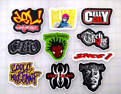 Underground Hip-Hop Vinyl Sticker Pack (10) SET 5 rap gangster hip hop ...