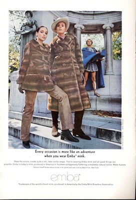 1969 Emba PRINT AD Mink Fur Jacket and Full Length Fashion Coat | eBay