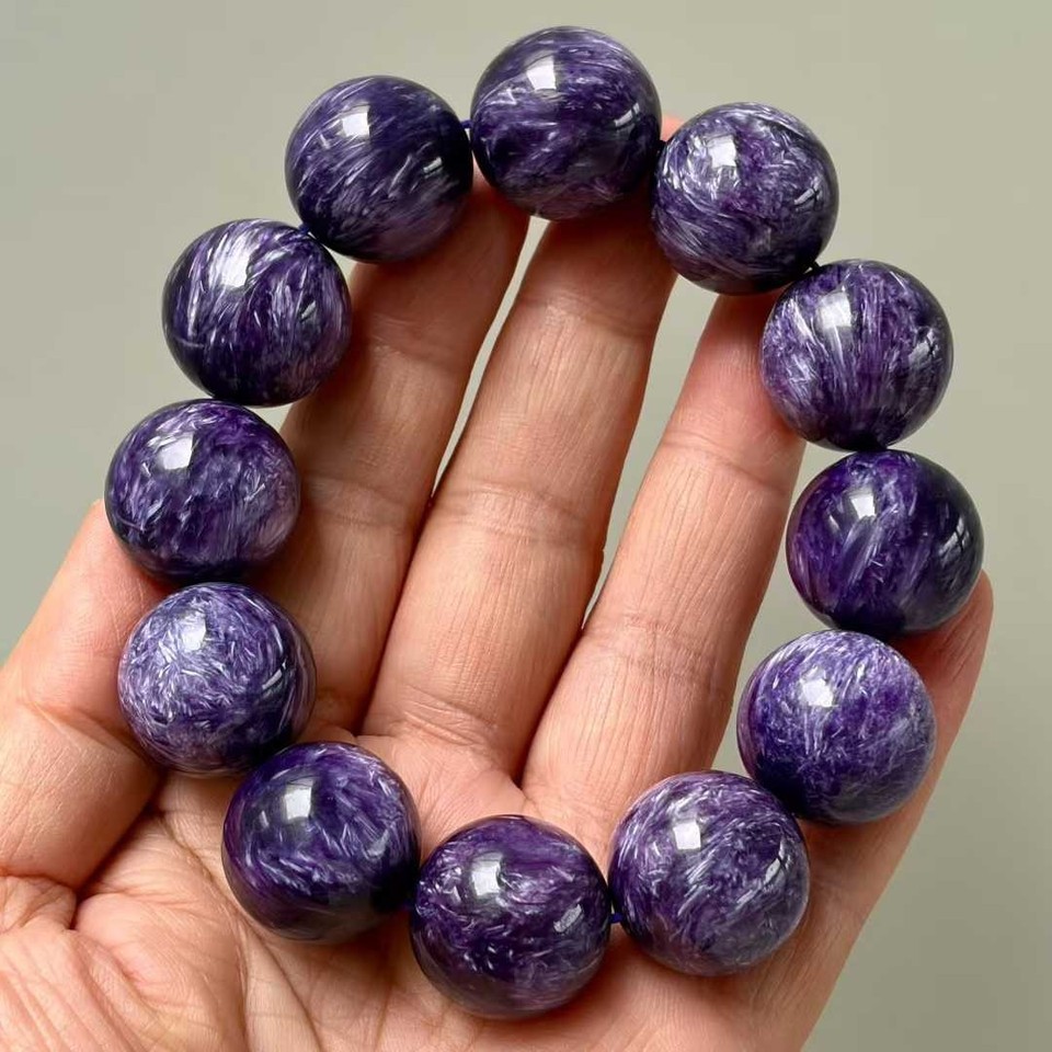 Natural charoite quartz Bracelet handmade crystal gem bead 20mm | eBay