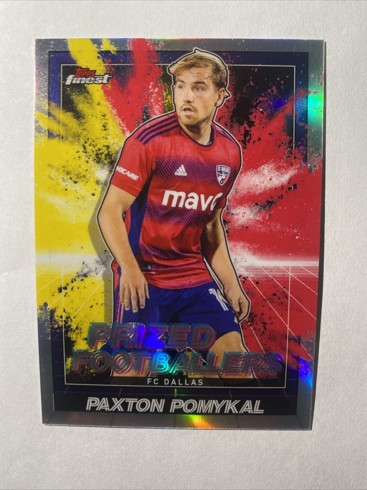 2022 Finest MLS Prized Footballers Fusion Yellow/Red Paxton Pomykal ...