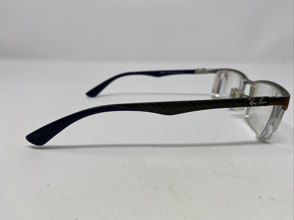 Ray-Ban Eyeglasses Frame RB 8411 2713 52-17-140 Silver/Blue Half Rim ...