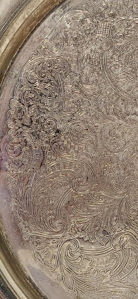 Vintage ONEIDA USA Silver Plated 12" Round Serving Tray Platter | eBay