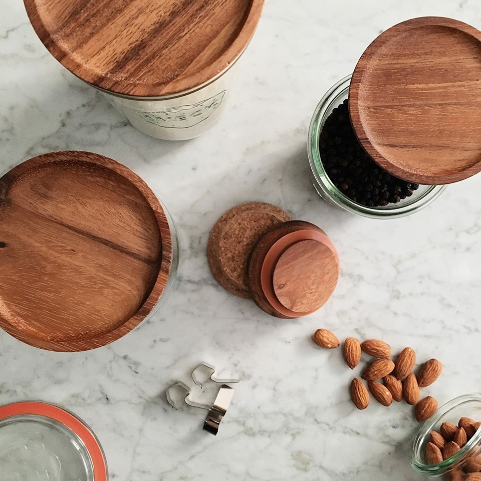 Weck Wood Lid Medium Fits Weck Jars with 3 1/8" Openings Models 900 901 ...