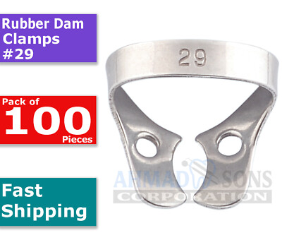 100 Pcs Dental Rubber Dam Endo Clamps #29 Endodontics Lower Premolars ...