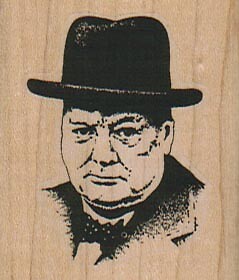 Churchill 1 3/4 x 2" Rubber Stamp, Famous Person Stamp, Churchill Stamp ...