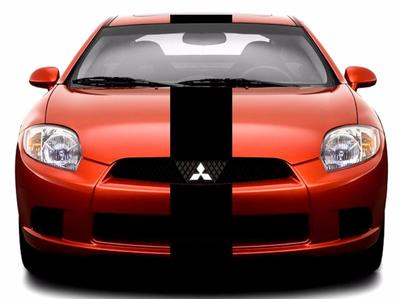 Fits Mitsubishi ECLIPSE Center RACING STRIPES 12" Single Vinyl Decals ...