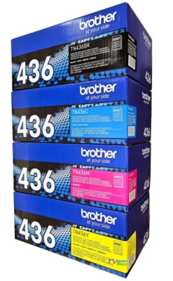 Brother TN436 Black/Yellow/Cyan/Magenta 4-Color Super High Yield Toner ...