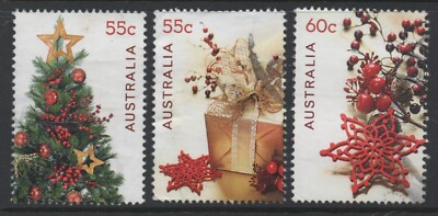 Australia 2011 Christmas Tree and Decorations Single Stamps set of 3 ...