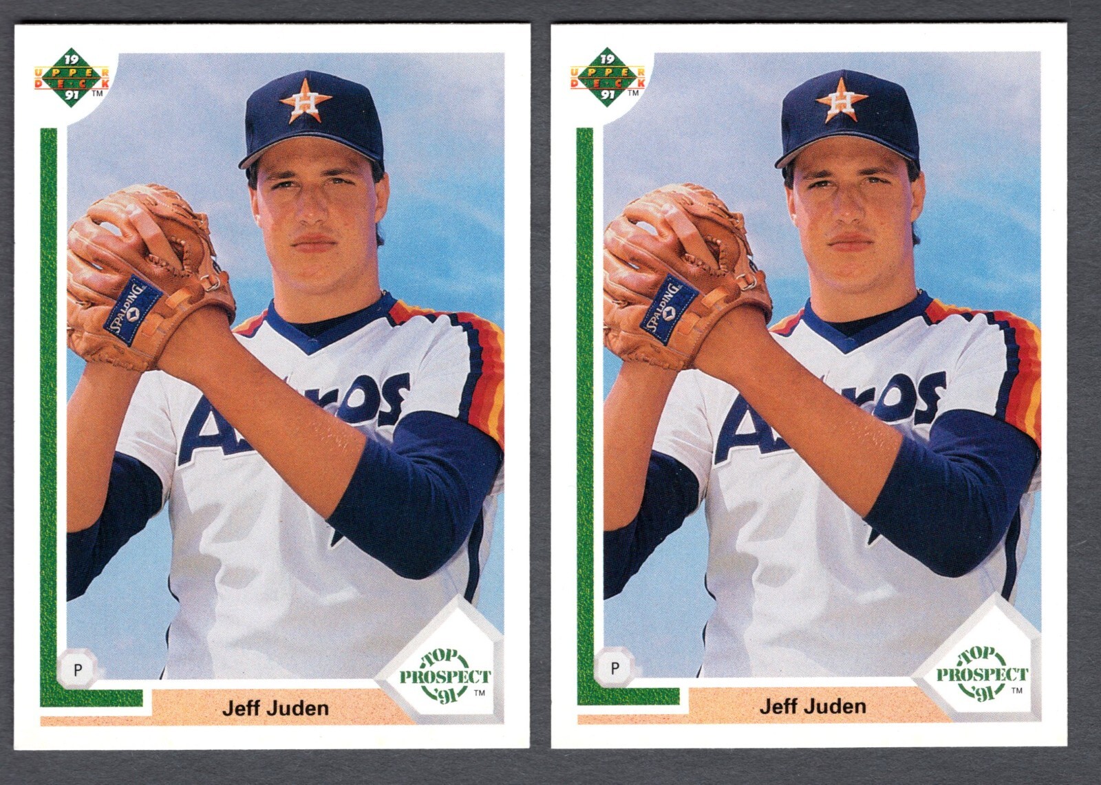 (2) 1991 UPPER DECK TOP PROSPECT JEFF JUDEN ROOKIE CARD #52 LOT **NM-MT ...