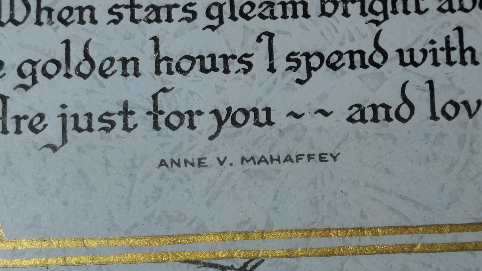 Antique Feb 14 1930 Anne V Mahaffey To My Sweetheart Motto Graph Framed ...