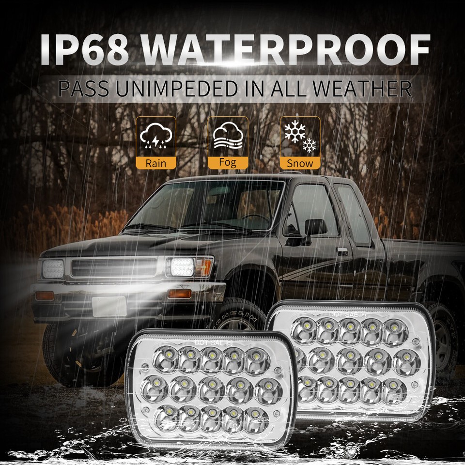 2PCS For 1982-1993 Chevy S10 Blazer GMC S15 7X6" 5X7" LED Headlights Hi ...