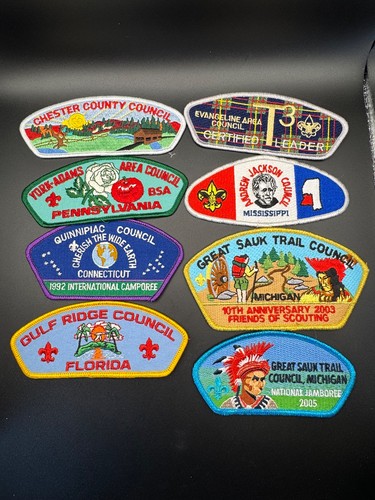 Lot of 8 Scouts BSA Council Shoulder Patches | eBay UK