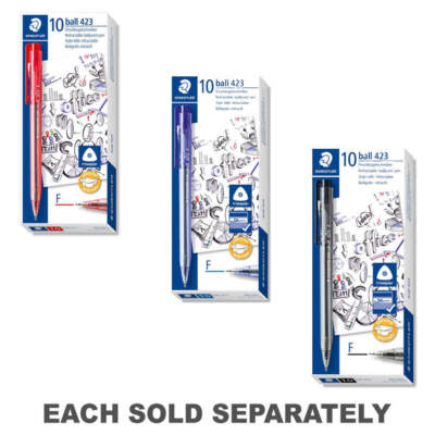 Staedtler 423 Fine Ballpoint Pen Smooth Writing Click top Mechanism Box ...