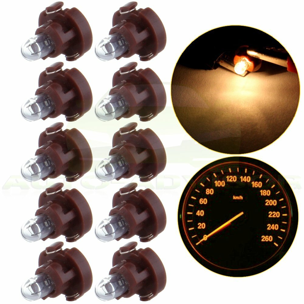 For 10x Warm White Car Dashboard Panel Cluster Lights 8MM T3 Neo Wedge ...