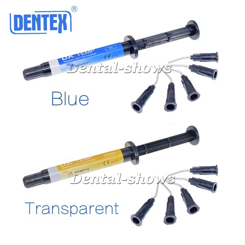 DENTEX DX.TEMP Dental Temporary Light Cure Composite Blue/Transparent 2.5g/pc | eBay
