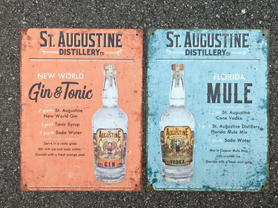 Tin Metal Signs Vodka Gin Mule G&T Modern St. Augustine Distillery Lot ...